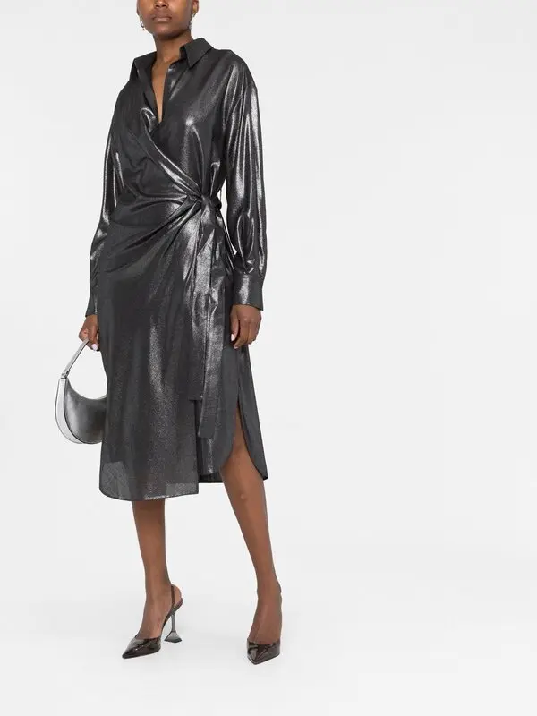 Brunello Cucinelli Shiny Wrap Dress