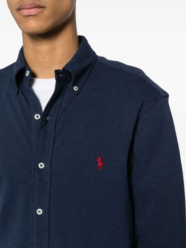 Polo Ralph Lauren Logo-embroidered Button-down Shirt - Blue