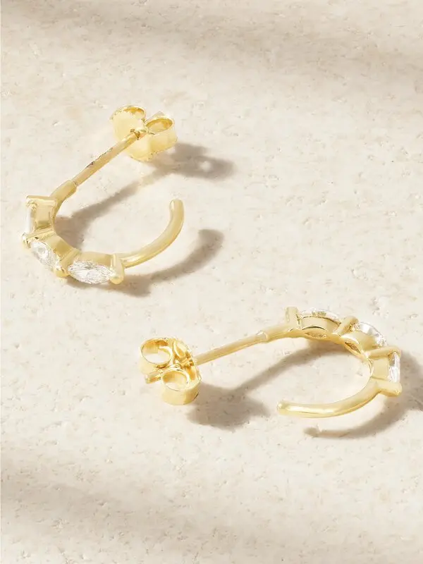 JENNIFER MEYER Mini Marquise 18-karat Diamond Hoop Earrings
