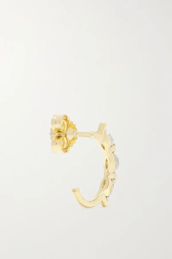 JENNIFER MEYER Mini Marquise 18-karat Diamond Hoop Earrings