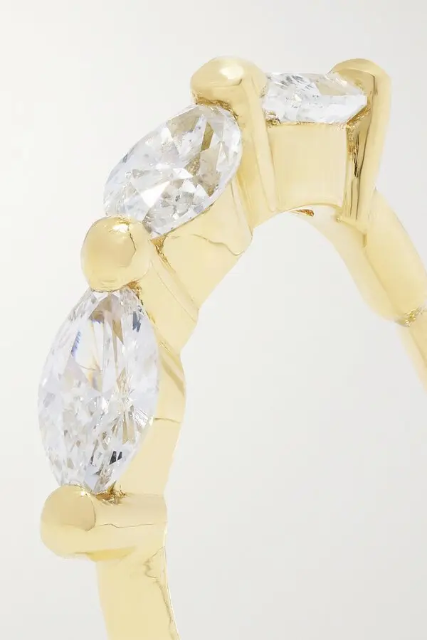 JENNIFER MEYER Mini Marquise 18-karat Diamond Hoop Earrings