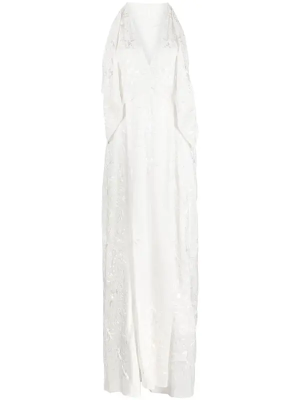 Zeus+dione Pomaki Floral-embroidered Silk Maxi Dress
