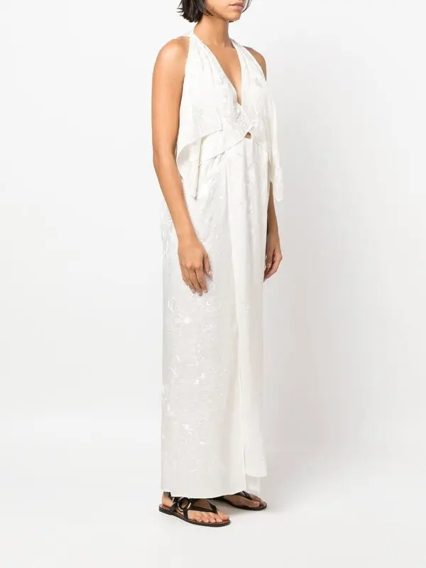 Zeus+dione Pomaki Floral-embroidered Silk Maxi Dress