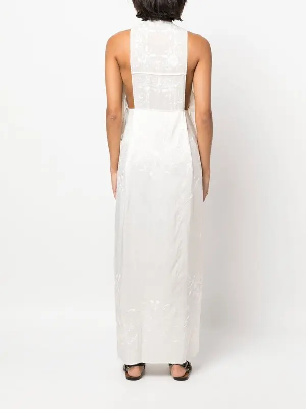 Zeus+dione Pomaki Floral-embroidered Silk Maxi Dress