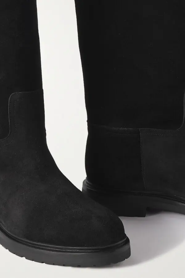 Legres Shearling-lined Suede Knee Boots