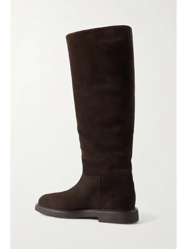Legres Shearling-lined Suede Knee Boots - Brown
