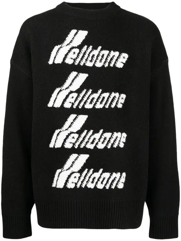 We11Done Logo-embroidered Jumper - Black