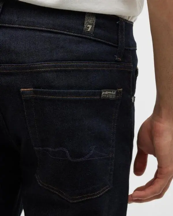 7 For All Mankind Luxe Performance Straight-leg Jeans - Rinse Blue
