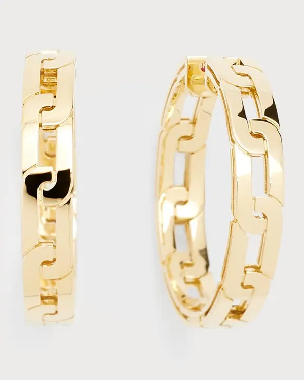 Roberto Coin 18k Navarra Hoop Earrings - Yellow Gold
