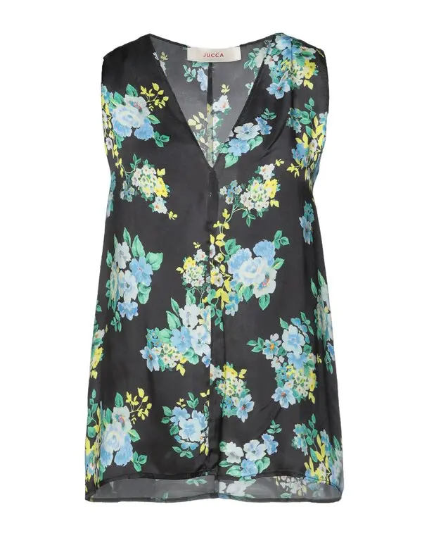 JUCCA Floral-print Top - Black