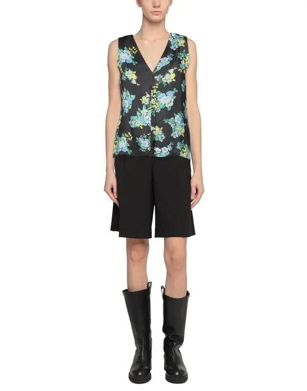JUCCA Floral-print Top - Black