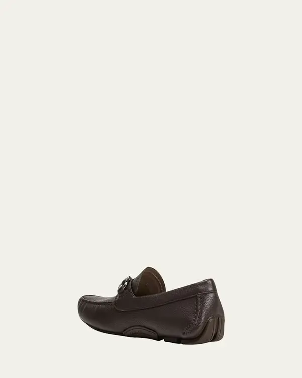 FERRAGAMO Parigi Gancini Leather Drivers - T.moro