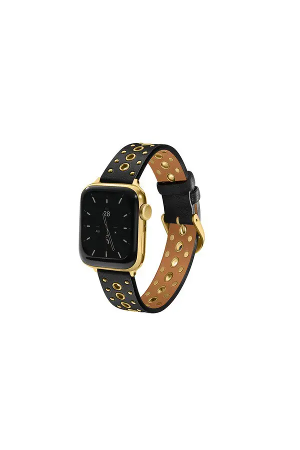 GOLDENERRE Grommet Stud Apple Watch Band - Black