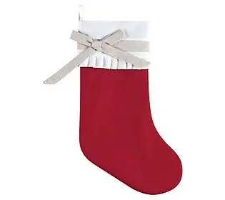 C&F HOME Red Linen Holiday Stocking - One-color