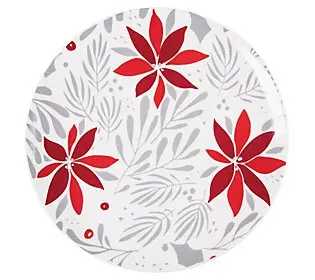 VALERIE PARR HILL 12.5' Poinsettia Christmas Round Platter Val Erie - One-color