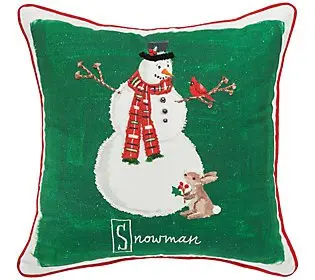 C&F HOME 18' X 18' Snowman Alphabet Printed/emb Ellished Pillow - One-color