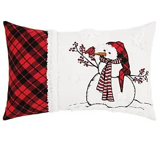 C&F HOME 20' X 13' Snowman Embroidered Throw Pi Llow - One-color