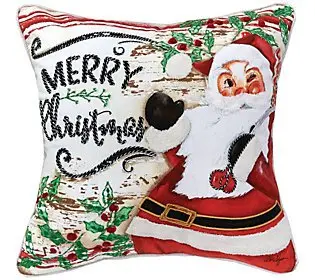 C&F HOME Merry Christmas Santa 18' X 18' Throw Pillow - One-color