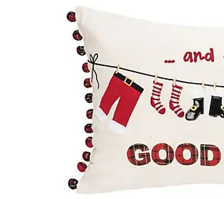 C&F HOME Christmas Clothesline 14' X 22' Embroi Dered Pillow