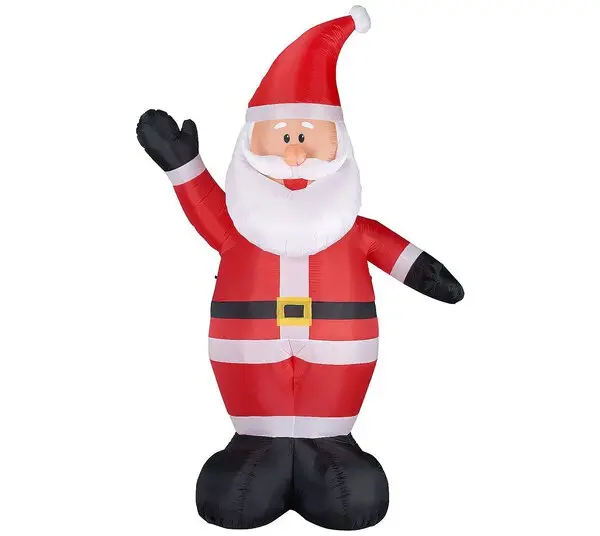FRASER HILL FARM 12-ft. Tall Traditional Santa, Outdoor Blow-u - One-color
