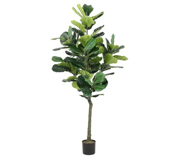 SAFAVIEH Faux Fiddle Leaf Fig 50' Potted Tree - One-color