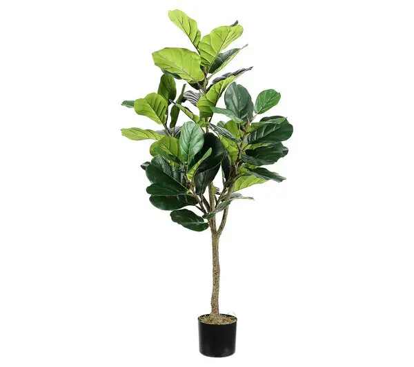 SAFAVIEH Faux Multi Branch Fiddle Leaf Fig 72' Tted Tree - One-color