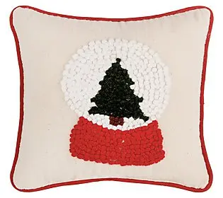 C&F HOME Snow Globe Tree French Knot Throw Pillow - One-color