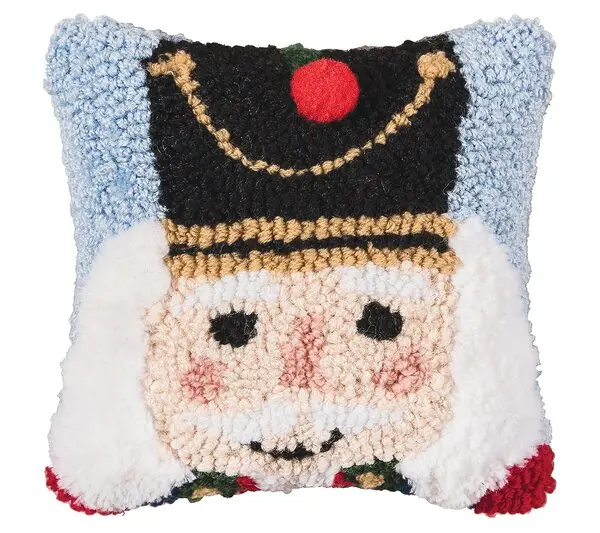 C&F HOME 8' X 8' Nutcracker Hooked Petite Holid Ay Throw Pillow - One-color