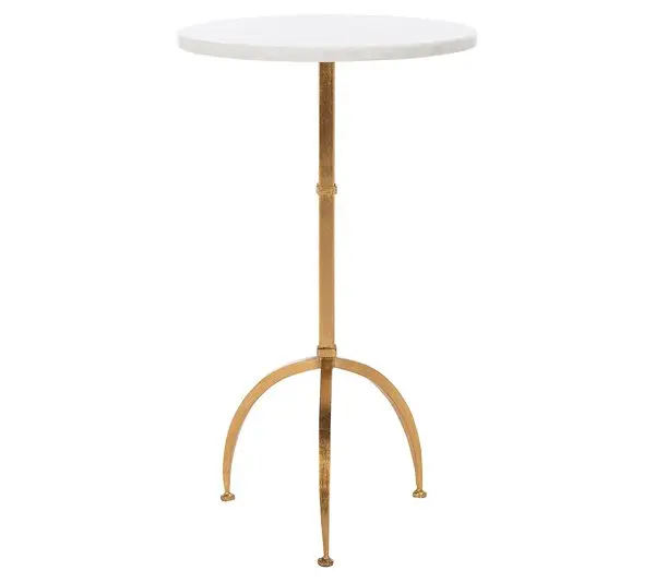 SAFAVIEH Myrna Round Top Gold Leaf Accent Table - One-color