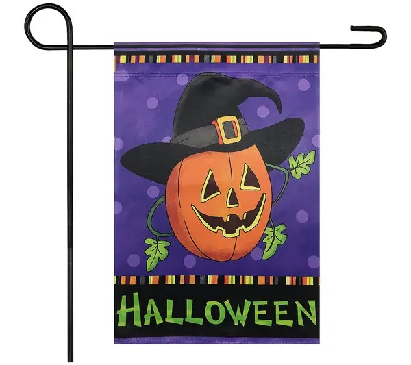 NORTHLIGHT Pumpkin In A Witch Hat Flag 12.5' X 8