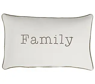 SUNBRELLA Lumbar Embroidered Pillow 'family - One-color