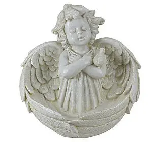 NORTHLIGHT 9' Cherub Angel Wings Bird Feeder Ga Den Statue - One-color