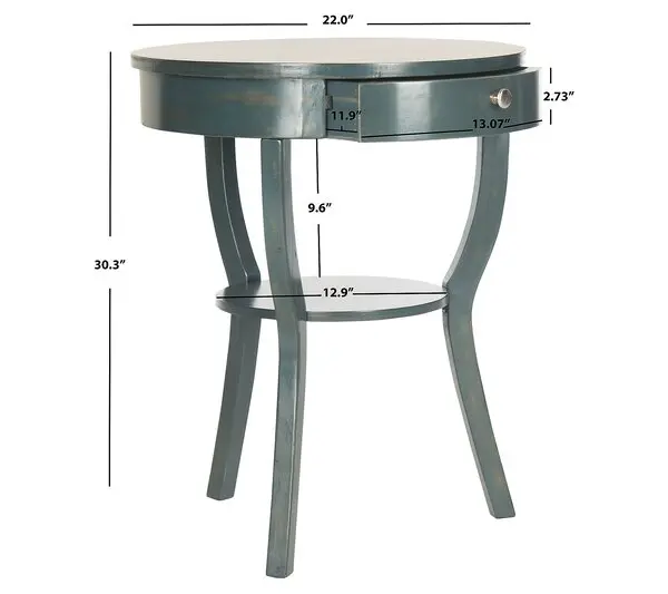 SAFAVIEH Kendra Round Pedestal End Table With D Awer