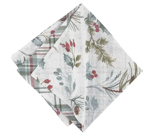 VALERIE PARR HILL 20' X 20' Edith Holly Botanical Napkin Set Of 6 Valerie - One-color