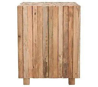 SAFAVIEH Richmond Rustic Wood Block Round Squar End Table