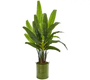 NEARLY NATURAL 5' Travelers Palm Tree In Planter Nearly Nat Ural - One-color