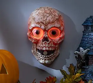 GERSON INTERNATIONAL 8' Lighted Animated Wall Skull W/ Sound Effects Gerson Co