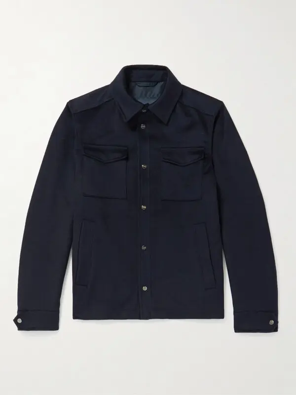 Herno Wool And Cashmere-blend Shirt Jacket