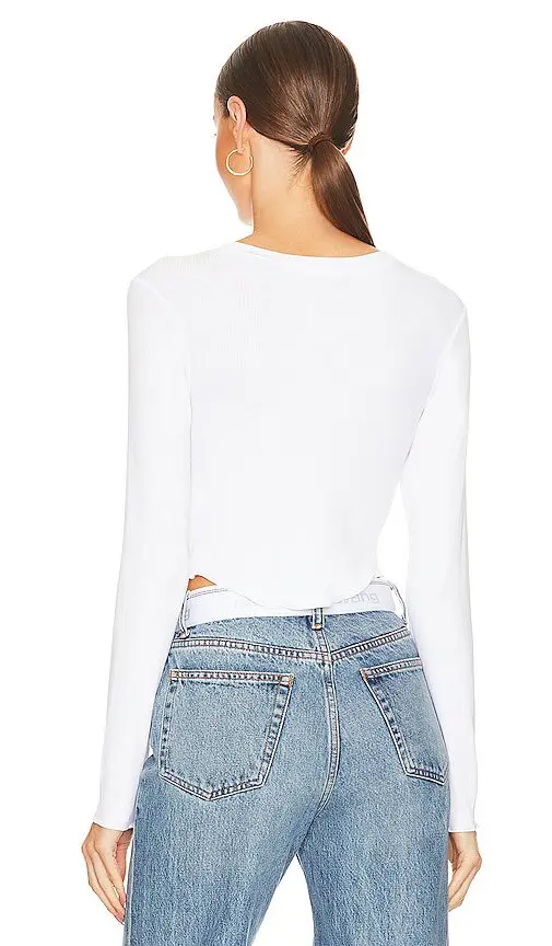 Lna Arya Cropped Long Sleeve Top