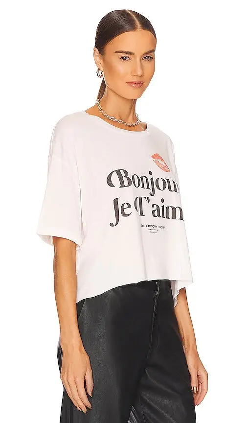 THE LAUNDRY ROOM Je T'aime Crop Oversized Tee