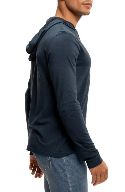 THREADS 4 THOUGHT Long Sleeve Henley Hoodie - Midnight