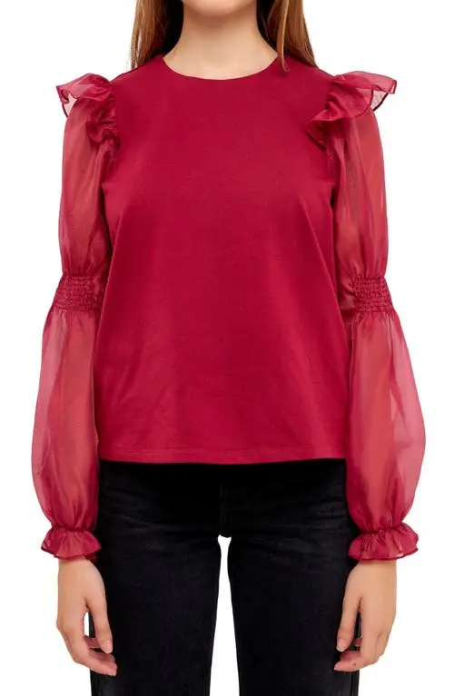 English Factory Puff Sleeve Blouse