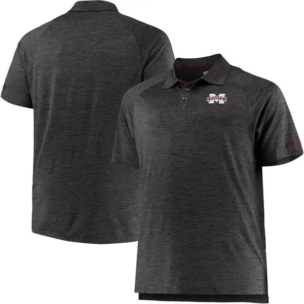 COLOSSEUM Mississippi State Bulldogs Big & Tall Down Swing Polo - Black
