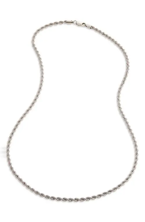 SAVVY CIE JEWELS Sterling Silver Rope Chain Necklace - White
