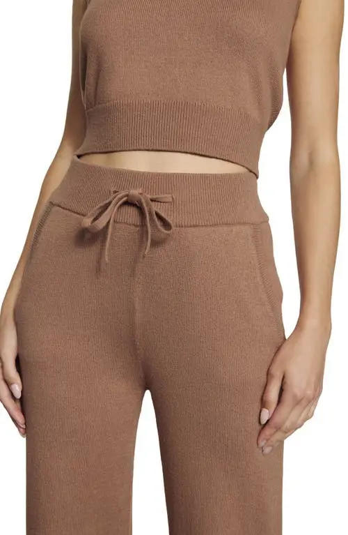 Eberjey Wide Leg Lounge Sweater Pants - Hazelnut