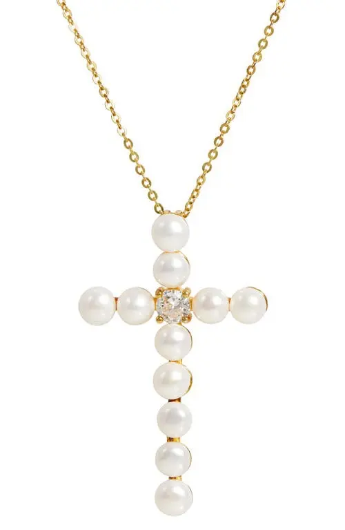 SAVVY CIE JEWELS Freshwater Pearl Pendant Necklace - Yellow