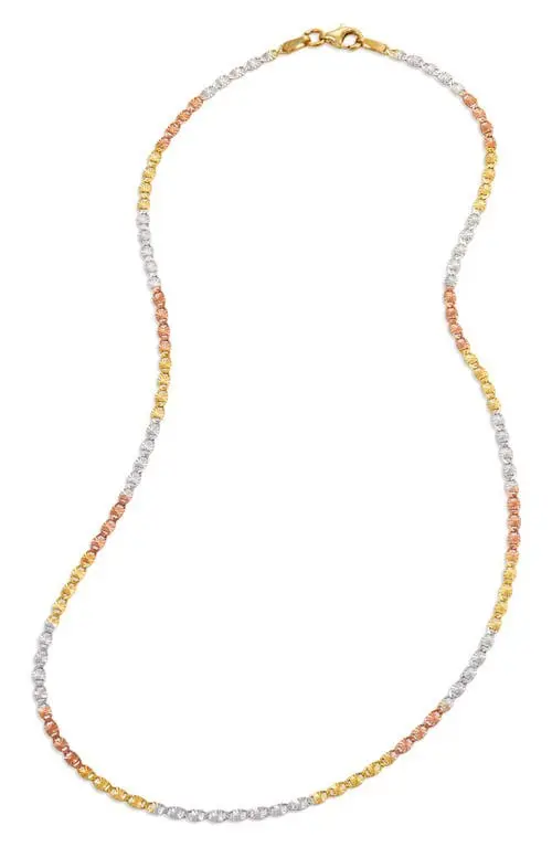 SAVVY CIE JEWELS Mixed Metallic Link Necklace - Yellow