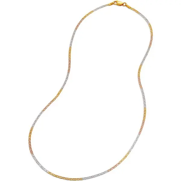 SAVVY CIE JEWELS Mixed Metallic Chain Necklace - Yellow