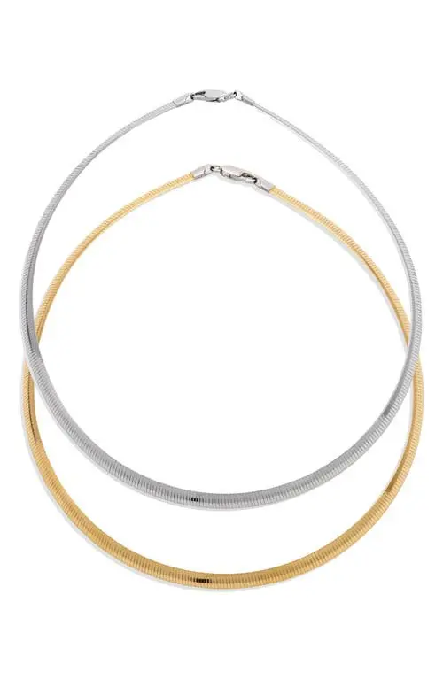 SAVVY CIE JEWELS Reversible Omega Chain Necklace - Yellow