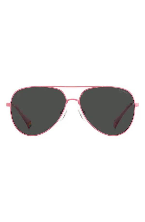 POLAROID 60mm Polarized Aviator Sunglasses